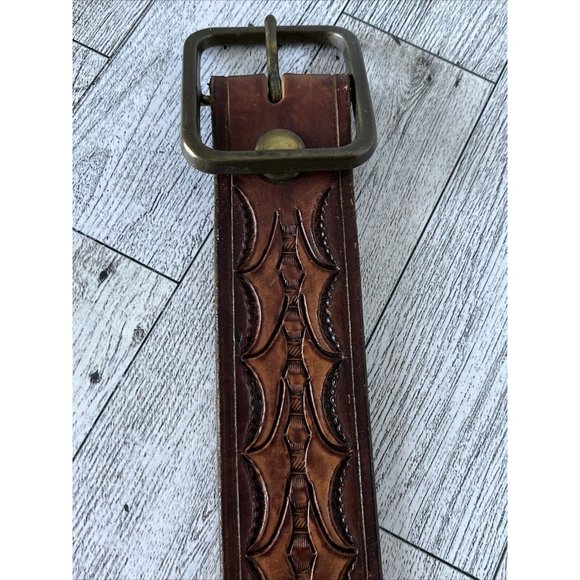 Lanny Tewell | Accessories | Lanny Tewell Leather Belt Tooled 42 Long 5 ...